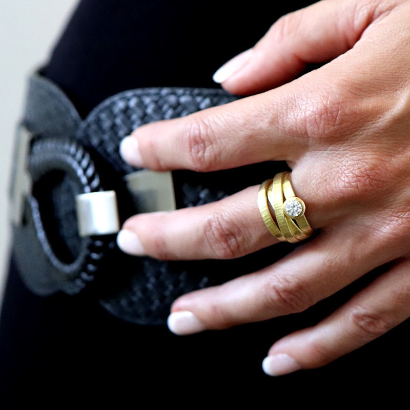 Wrapped in gold diamond ring - Handcrafted 18kt Gold Ring with Diamond ...