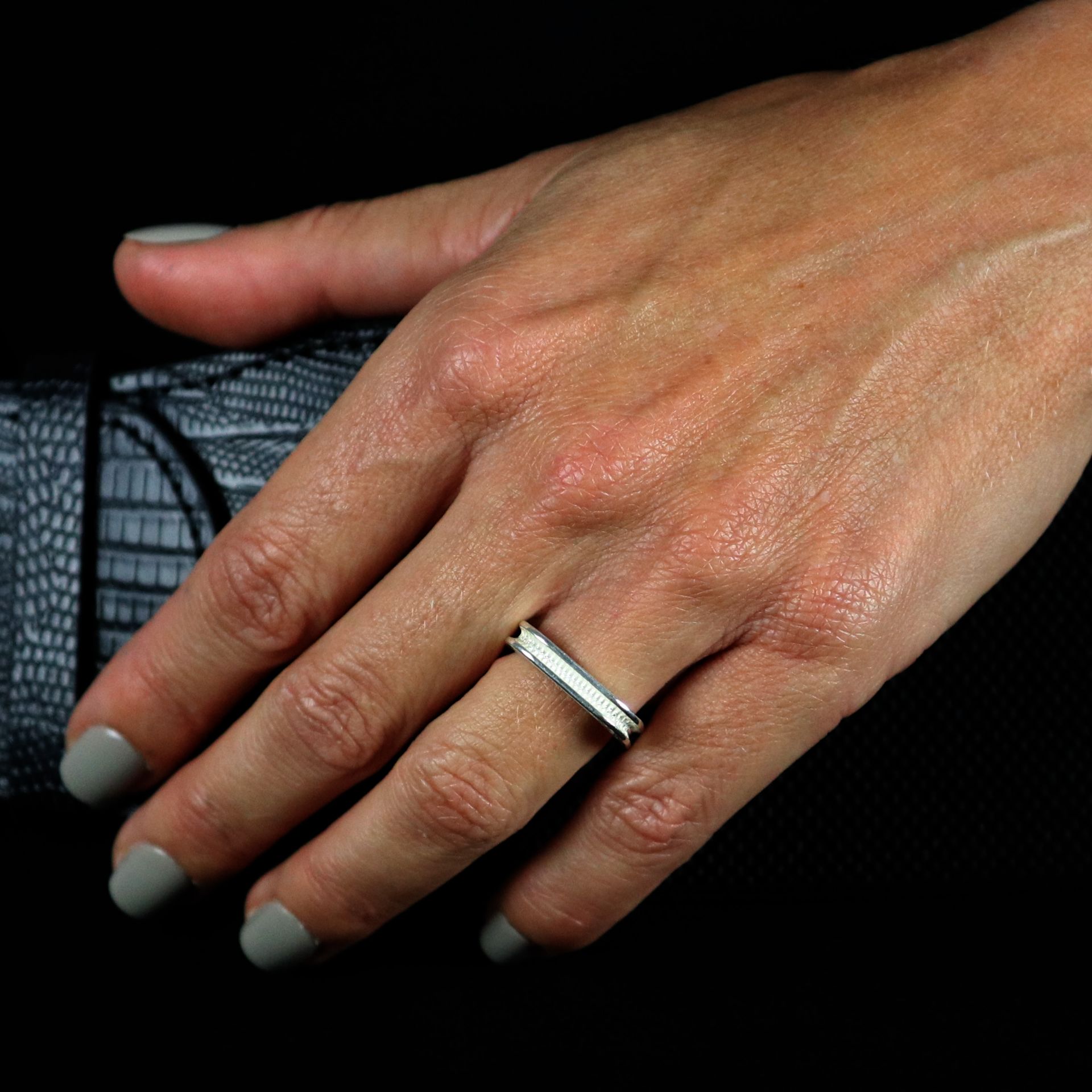 Square Stack Pearl Ring- Handcrafted Sterling Silver Ring with Pearl ...